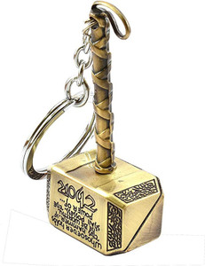 Meeko.com Thor Hammer Superhero Gold Metal Ring Key Chain 01 Key Chain ...