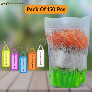 canoff Multicolor Keyring & Keychain With Name Tag Labels (Pack of 150 ...