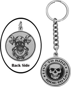M Men Style Skull Head Live To Ride Keychain Bike Home Office Birthday ...