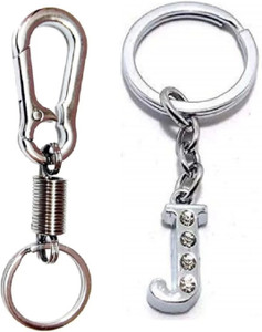 ROYALHUB J letter name key ring & hook for friends birthday husband Key ...
