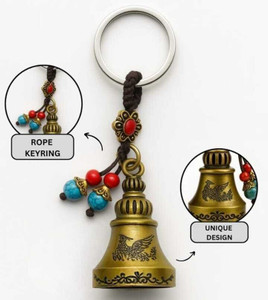 Laxmi Art Guardian Good Luck Bell KeyChain Temple Bell with Evil Eye ...