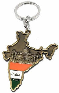 JAINSON MARTIN India Map Metal Keychain Keyring|Double Sided with Taj ...