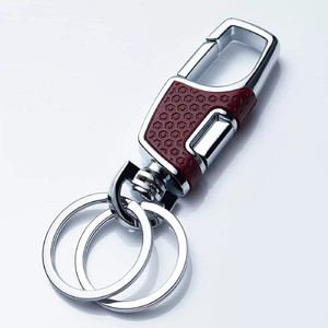 BANISTROKES Premium Red Double Ring Metal Hook Rust Proof Key Chain Key ...