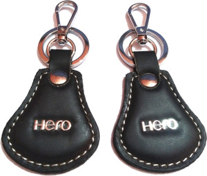HERO bike logo black leather keychain hook Key Chain Price in India ...