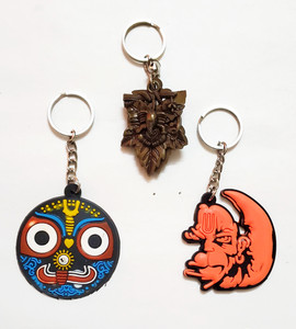 ShopTalk ( pack of 3 ) orange hanuman flip Ganesh and jagannath Key ...