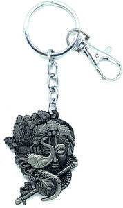 Virom Lord Krishna Face Peacock Flute Dual Sided Keychain for Car,Bike ...