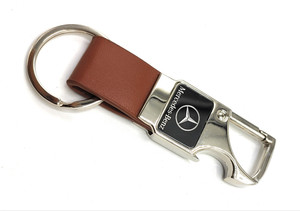 Jdp Novelty Metal Leather Opner Keychain for Mercedes Benz Car Brown ...