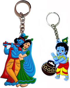 Meeko.com Cute Romantic Lord Radha Krishna Keychain and krishna Key ...