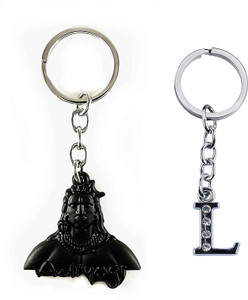 Newview L Alphabet Lord Shiva Adiyogi Mahadev Black Metal Keychain Key ...