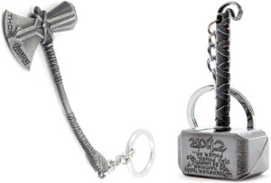 Mistazzo Silver Thor Axe-Hammer & Mjolnir- Hammer Stormbreaker Key Case ...