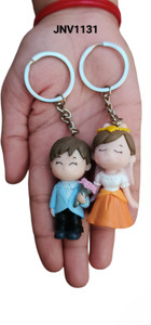 JNV Cute Married Couple Unique Design Ceramic Toy Keychain For Couples ...
