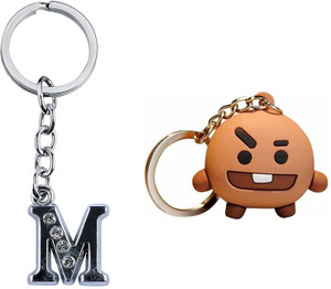 Newview BTS SHOOKY Characters 3D Rubber with Alphabet M Keychain and ...