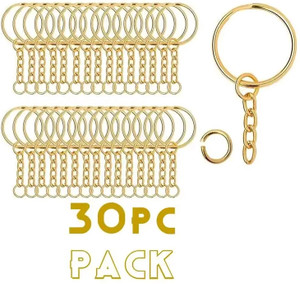 ARSCART Gold Color Metal Split Keychain ring pack of 30 Key Chain Price ...