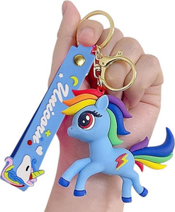 TINKUMINKU RAINBOW UNICORN KEYCHAIN 3D multipurpose Key Chain Price in ...