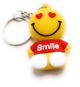 High Choice Smiley Emoji Rubber Keychain for Home Office Car Bike Key ...