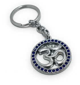 High Choice Hindu Spiritual Symbol Om Metal (Blue and Silver) Key Chain ...