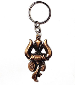 Zibblo Trishul Lord Shiv Bronze Keychain - Devotional Charm for Good ...