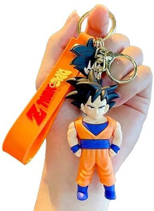 VRT Cute GOKU 3D Keychain With Charm New LONG Rubber RIBBON For Car ...