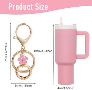 HASTHIP Cute Keyring Pink Mini Stanley Cup Keychain for Girls Bag Room ...