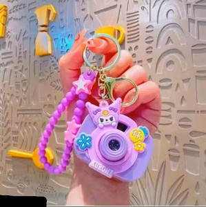AMB Kuromi Camera Keychain with Bell – Random Color Pack of 1 Key Chain ...