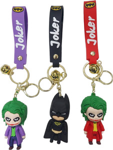 Shop Grab Joker and Batman Keychain with Long Ribbon Included For Bike ...