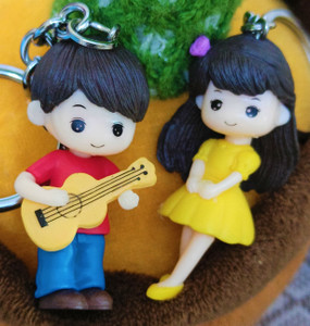 FEBRINA Cute Boy and Girl Miniature Keychains/Keyrings for couple gift ...