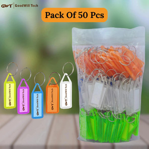 canoff Multicolor Keyring & Keychain With Name Tag Labels Pack of 50 ...