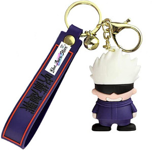 KYOP Jujutsu Kaisen Gojo Keychain with Hook Bell & Strap Key Chain ...