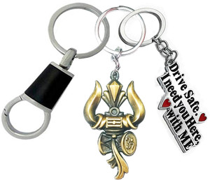KV Fashion Lord Shiva Trishul Rudraksha Bead Damru Metal & Safe Drive ...