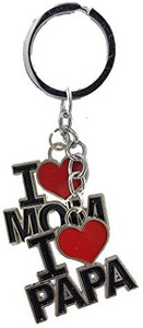 Newview Metallic i Love mom & i Love papa Keychain/Keyrings Anti-Rust ...