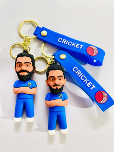 GKM Cricketer Virat Kohli & Rohit Sharma 3D PVC rubber keychain with ...