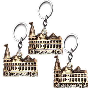 AYOSHRI Shree Ram Mandir Double Sided Metal | Metallic Keychain Keyring ...