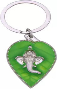 StealODeal Green Steel Heart Shape Ganesha Key Chain Price in India ...