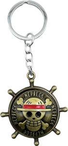 Buko One Piece Spinning Anime Metal Keychain Anti-Rust, Wheel Rotating ...