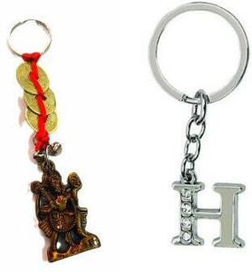 ROYALHUB Lord Hanuman Bajrangbali keychain with letter H For Bike Car ...