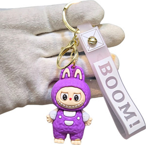 Funfob Labubu Keychain For Kids & Adults (Labu button Purple) Key Chain ...