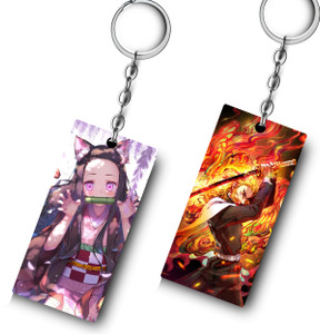 Replix Premium (Pack of 4) Demon Slayer 3 Anime Printed Long Keychain ...
