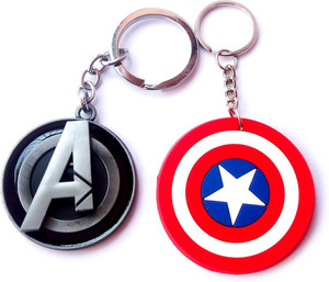 Meeko.com Captain America Shield Keychain & Avengers Logo Keychain Key ...