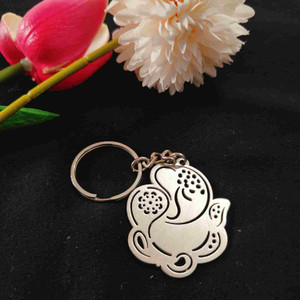 Offside Ganpati Bappa/ Ganesha Metal Silver Key Chain Price in India ...