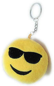 Urban villagers emoji Smiley Fabric Keychain Yellow(Pack of 1) Key ...