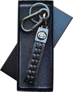 JNV Black Leather Keychain Compatible With Toyota Car ( Innova ...