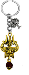 AFH Lord Shiva Om Namah Shivay Tree of Life Charms Keychain for Men and ...
