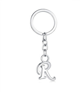 Caristo English Alphabet Letter R (KC-1) Silver Metal Name Keychain for ...