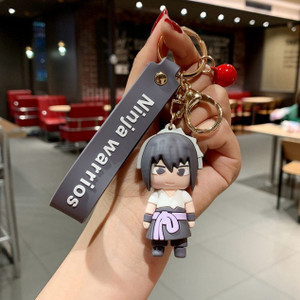 Mubco Naruto Sasuke Uchiha 3D Keychain Strap Charm & Hook PVC Anime ...