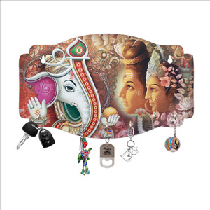 Twin Brothers GANESH SHIV PARVATI Wood Key Holder Price in India - Buy ...
