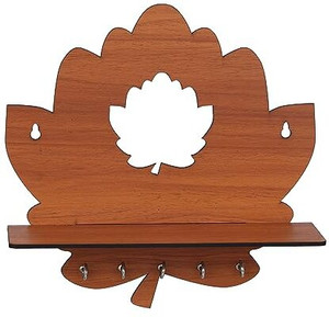 WEBELKART Lotus Shape Key Holder with Wall Shelf Wood Key Holder Price ...