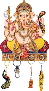 Dhanraj Craft Shree Ganpati Bappa Design Beautiful Wood Key Holder ...