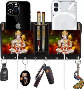 Khatu Crafts Printed Hanuman Two Box Wood Key Holder Price in India ...