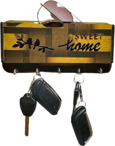 ONE RELIGIOUS ST Wall-Mounted Key and Mail Holder, Wooden Key Rack with ...