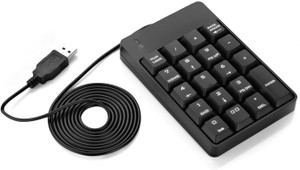 VOOCME Wired Numeric Keypad, 19-Key Corded USB Laptop Keyboard ...